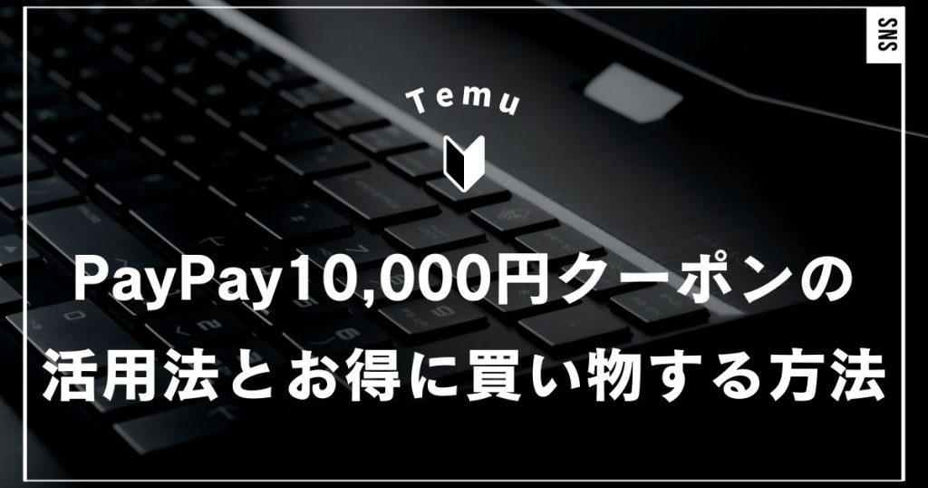 TemuのPayPay10,000円クーポンの活用法とお得に買い物する方法